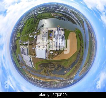 Aerial view, Rhine-Lippe harbour DeltaPort port association, Lippe ...