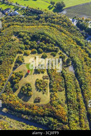 Aerial view, Kissinger Hoehe slag heap with Heinrich-Robert colliery ...