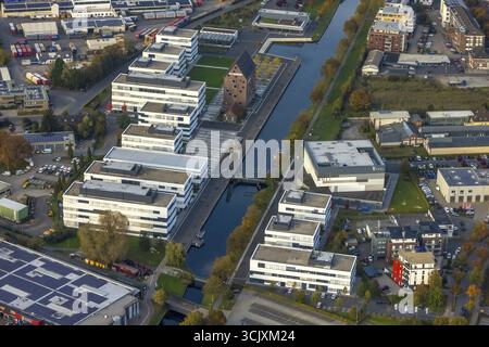 Aerial view, Spoy Canal and Rhine-Waal University of Applied Sciences ...