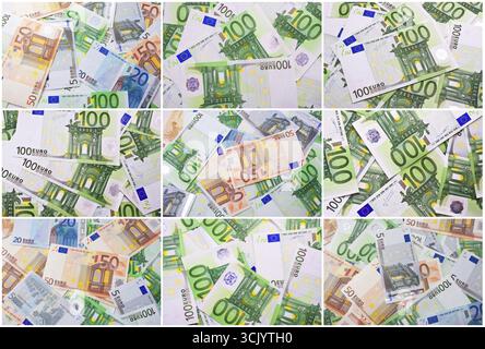 Many euro banknotes making european currency background Stock Photo - Alamy