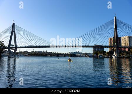 The Anzac Bridge in Sydney, Australia, with traffic Stock Photo - Alamy