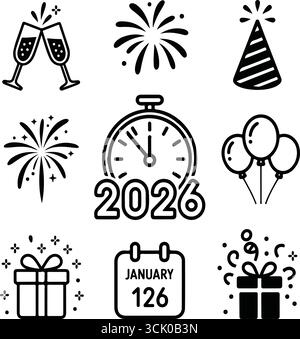 icons party gifts Stock Vector Image & Art - Alamy