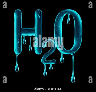 Chemical formula H2O made of water on white background Stock Photo - Alamy