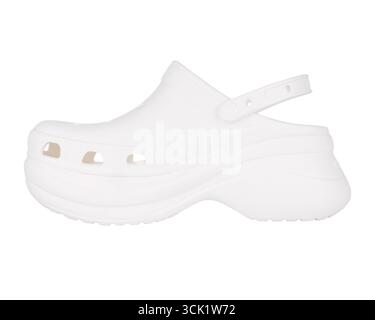White foam clog shoe with platform sole Stock Photo - Alamy