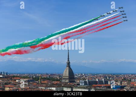 A vibrant image of the Turin skyline featuring the iconic Mole ...