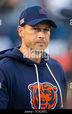Chicago Bears head coach Ben Johnson takes questions during a news ...