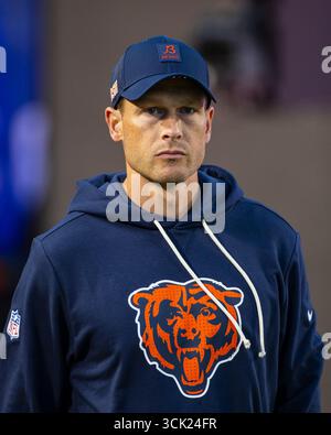 Chicago Bears head coach Ben Johnson arrives before an NFL football ...