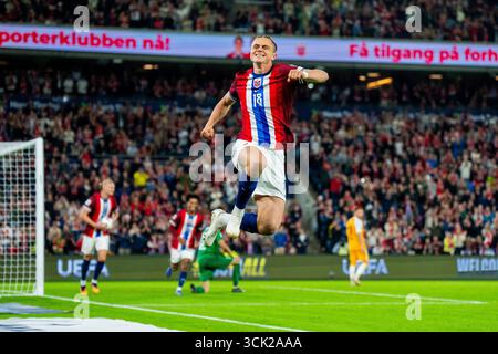 Norway's Thelo Aasgaard celebrates after scoring the seventh goal ...