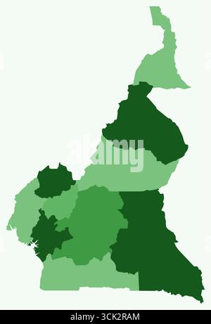 Map of Cameroon with regions. Just a simple country border map with ...