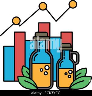 Two bottles of alcohol are shown next to each other with a graph in the ...