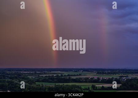 Gloomy sky over the agricultural fields in spring Stock Photo - Alamy