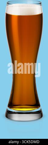 A glass mug filled with amber liquid sits on a wooden surface ...