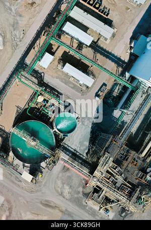 Top Down Aerial View Of Wastewater Treatment Aeration Tanks In Sewage ...