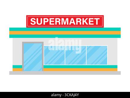 Supermarket Building or Supermarket Store. Convenience Store Building ...