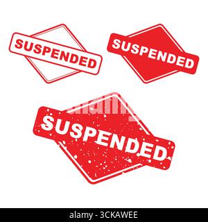 SUSPENDED Text Vector in Red Rubber Stamp Design Stock Vector Image ...