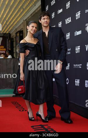 Tom Blyth attends the red carpet of the film ''Le Cri Des Gardes ...