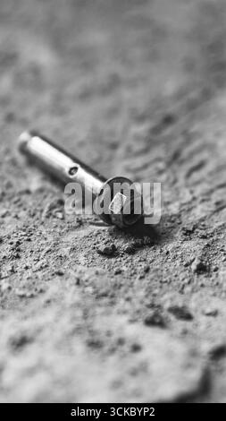 A metal screw showing detailed threads and head, an essential component ...
