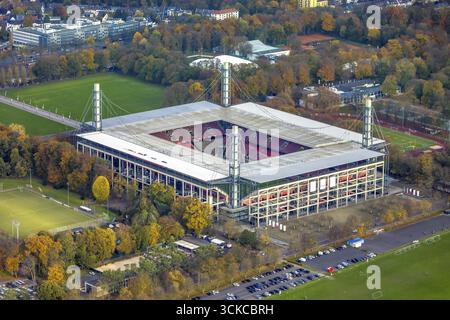 Aerial view, Bundesliga stadium RheinEnergieStadion of 1. FC Koeln ...