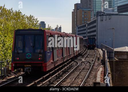 A picture of the DLR light rail in London Stock Photo - Alamy