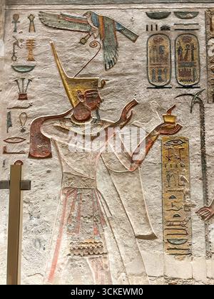 Hieroglyphs in the Ramesses III tomb at the Valley of the Kings at the ...