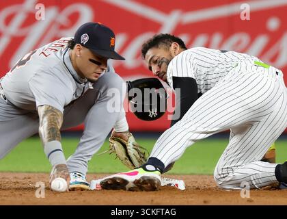 New York Yankees' Jose Caballero bunts during the second inning of a ...