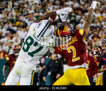 Washington Commanders cornerback Marshon Lattimore (2) takes his stance ...