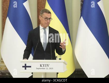 Finland President Alexander Stubb attends a joint statement with France ...