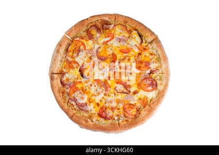 A delicious and appetizing pizza isolated on a white background Stock ...