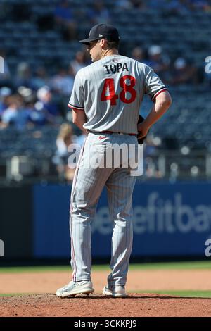 Minnesota Twins pitcher Justin Topa (48) delivers a pitch against the ...