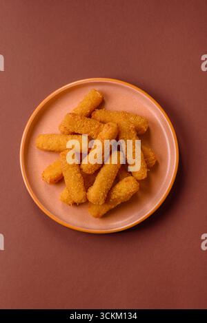 Mozzarella cheese sticks, crispy nutritious fast food. Cheese sticks as ...