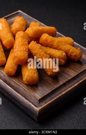 Mozzarella cheese sticks, crispy nutritious fast food. Cheese sticks as ...