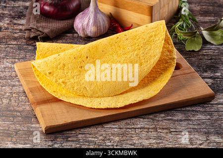 Mexican corn thick bread Tortilla for burrito Stock Photo - Alamy