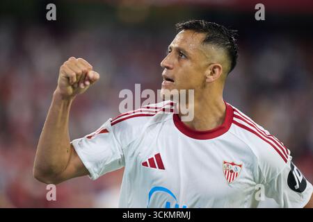 Alexis SANCHEZ of Sevilla FC celebrates his goal during the Spanish ...