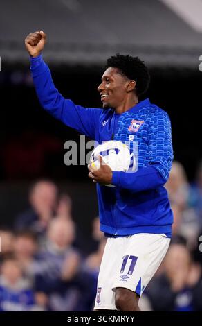 Jaden Philogene-Bidace of Ipswich Town celebrates his team's second ...