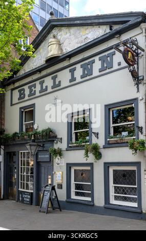Angel Row, Nottingham, with the Bell Inn & adjacent properties Stock ...