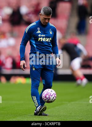 Nottingham Forest coach Nick Montgomery during the Premier League match ...
