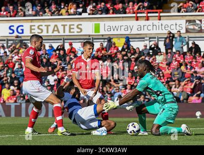 Rumarn Burrell of Queens Park Rangers scores his team's first goal ...