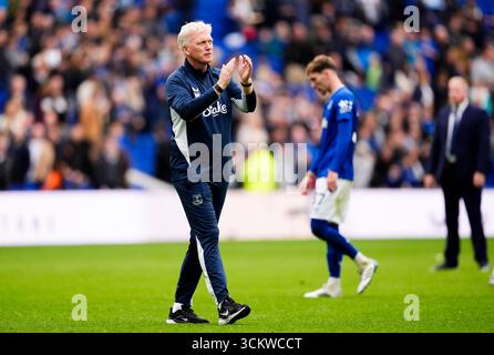 Everton manager David Moyes following the Premier League match at the ...