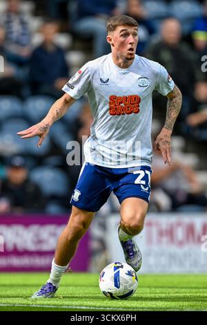 Alfie Devine of Preston North End FC celebrates his goal in the 29th ...