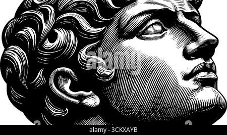Classical roman profile with clean forehead and detailed features for ...