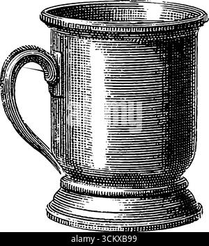 Vintage moscow mule cup engraving art for design and decor inspiration ...