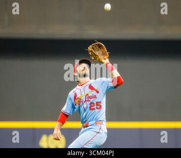St. Louis Cardinals' Thomas Saggese hits an RBI single during the third ...