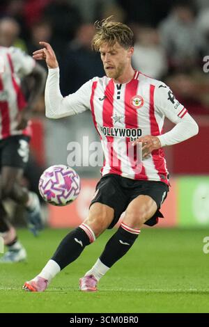 Mathias Jensen of Brentford during the Premier League match Chelsea vs ...