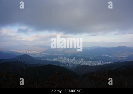Busan, South Korea: Overview of Busan from Geumjeongsanseong Stock ...