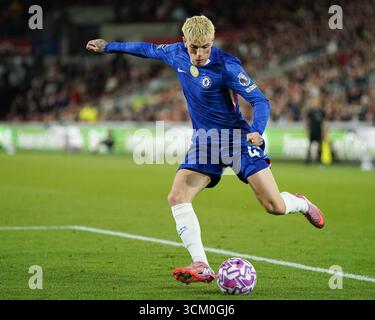 Alejandro Garnacho of Chelsea during the Chelsea v Brentford Premier ...