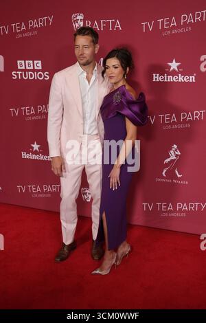 Justin Hartley and Sofia Pernas attend the 83rd annual Golden Globe ...