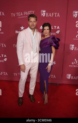 Justin Hartley and Sofia Pernas attend the 83rd annual Golden Globe ...