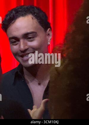 Actor Tonatiuh greets audience members following the Academy screening ...