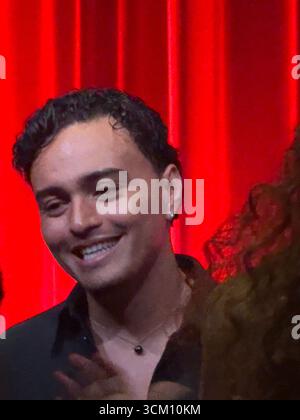 Actor Tonatiuh greets audience members following the Academy screening ...