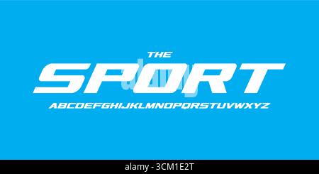 Sporty italic alphabet, wide bold font for powerful dynamic lettering ...